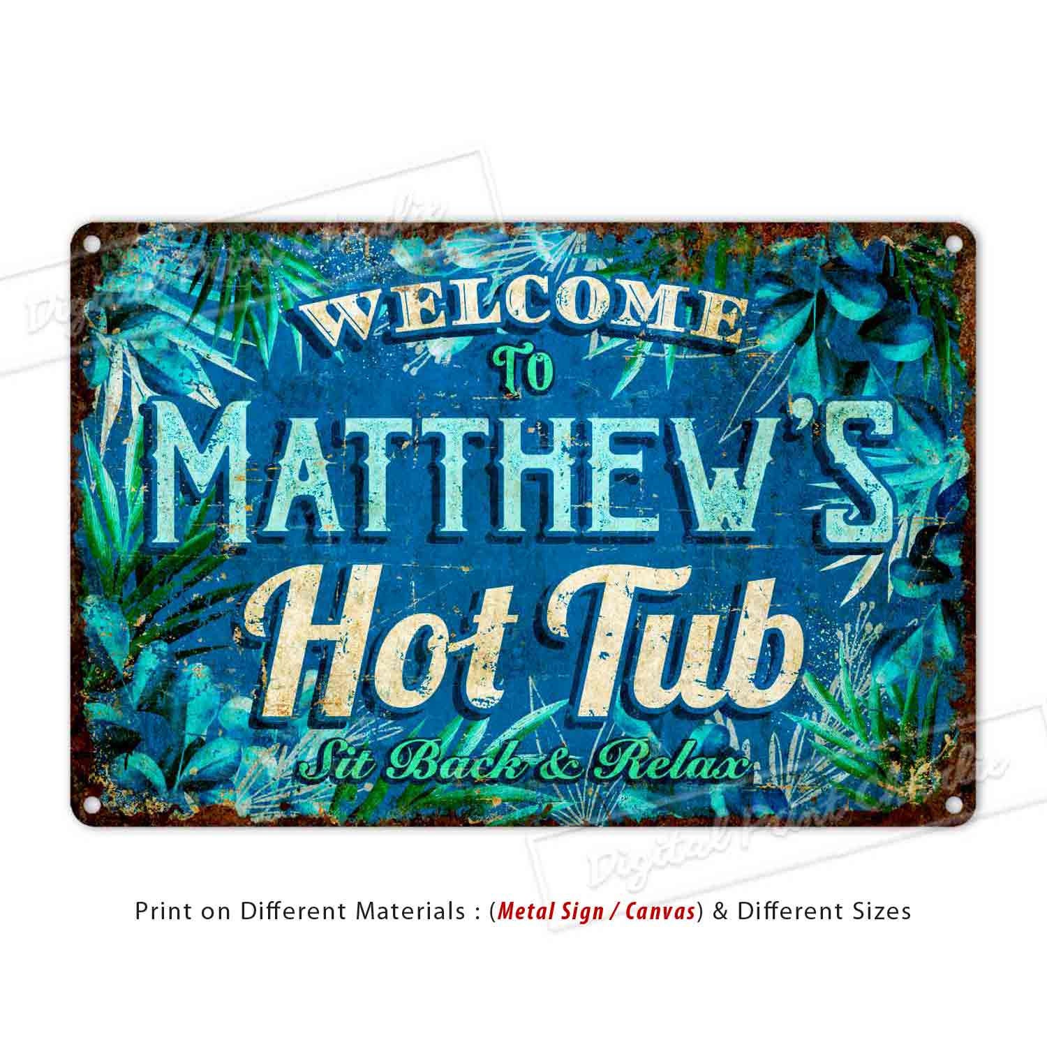 Hot Tub Sign Pool Sign Bathroom Decor Custom Sign Welcome - Etsy