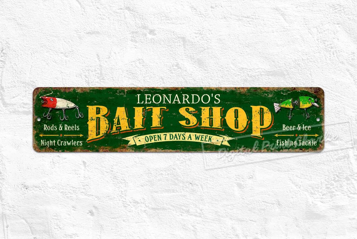 Bait Shop Sign Custom Metal Sign Bait and Tackle - Etsy Ireland