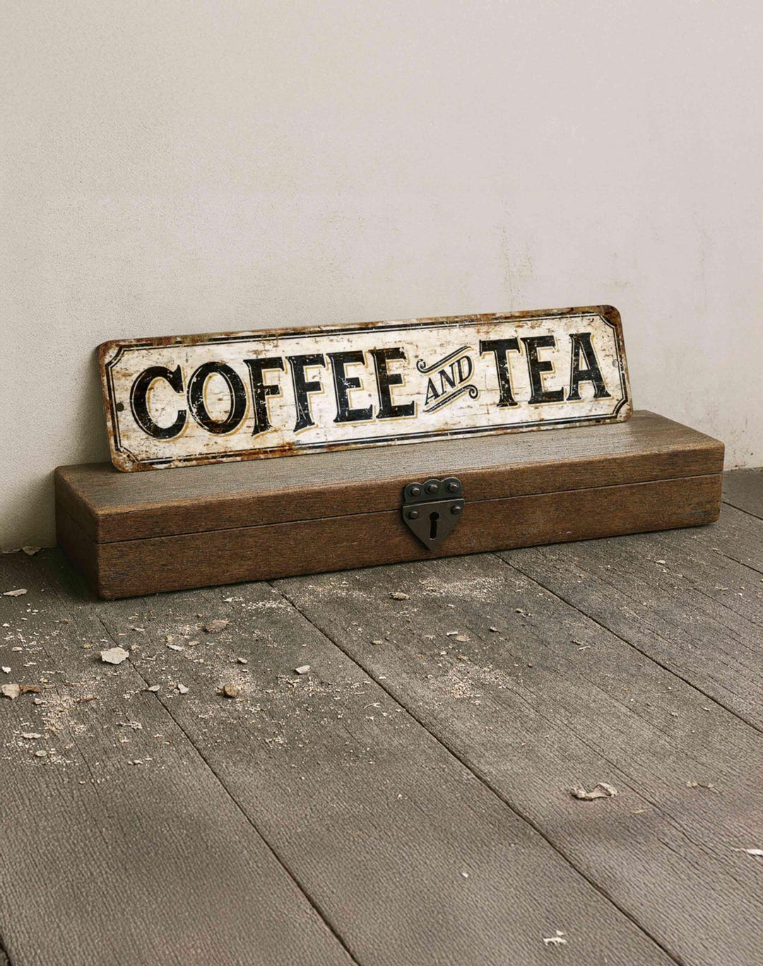 Coffee & Tea Rustic Metal Sign – Personalized Kitchen Wall Décor Gift ...