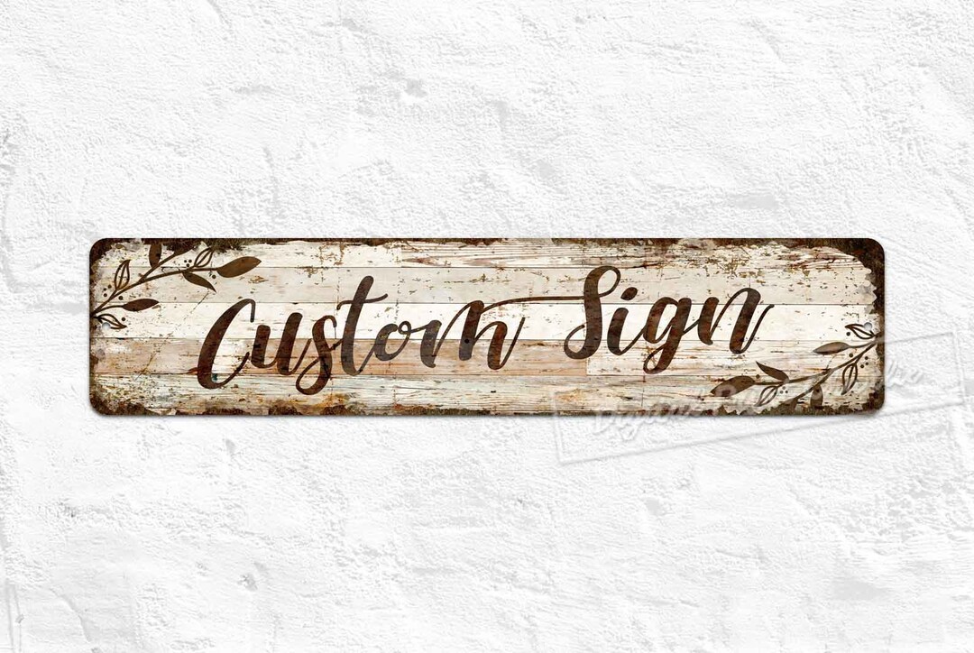 Personalized Metal Sign, Custom Sign, Rustic Wood Style Metal Sign ...
