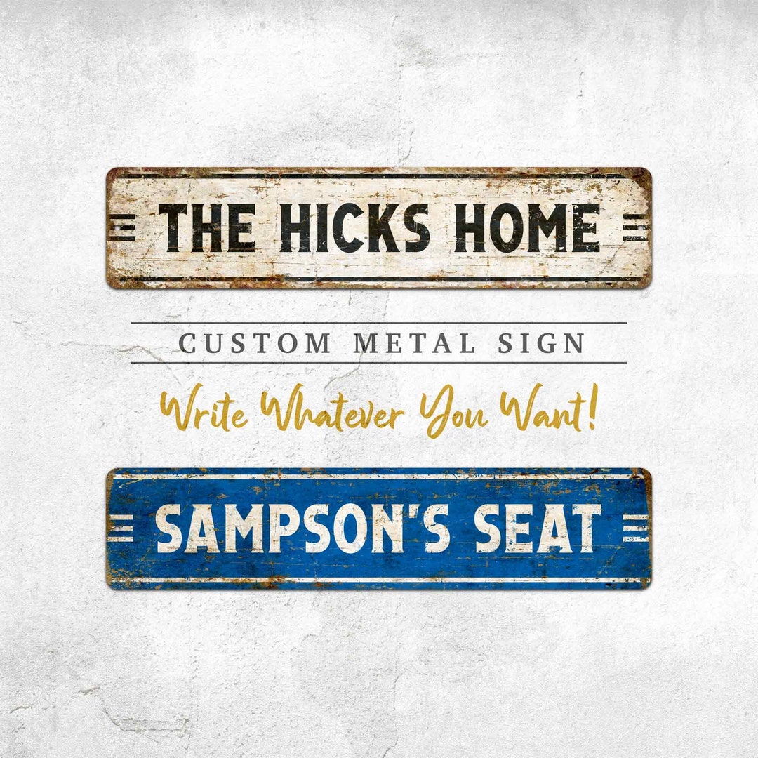 Custom Text Sign, Metal Wall Sign, Personalised Gifts, Wall Decor - Etsy