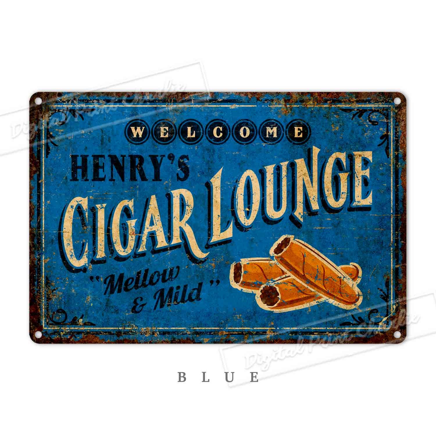 Cigar Lounge Sign, Cigar Bar Sign, Man Cave, Pub Sign, Custom Metal ...
