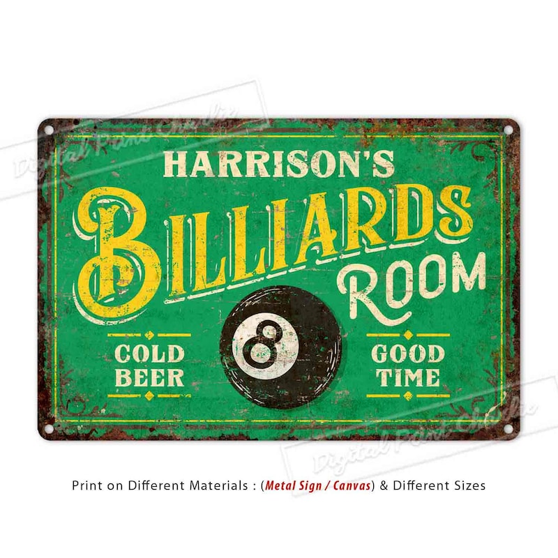 Billiards Sign - Etsy