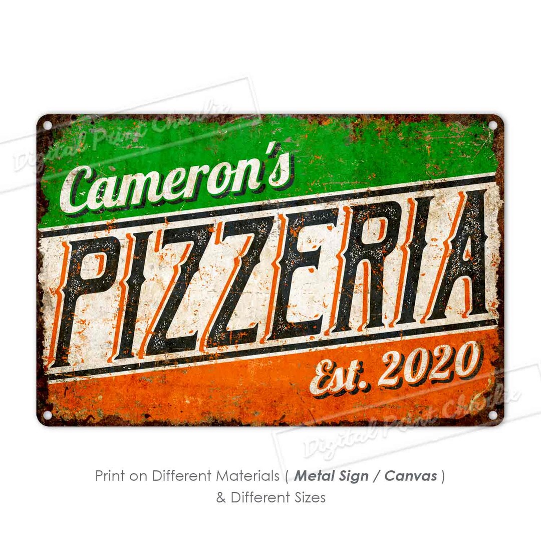 Custom Made, Pizzeria Sign, Pizza Sign, Kitchen Decor, Metal Sign ...
