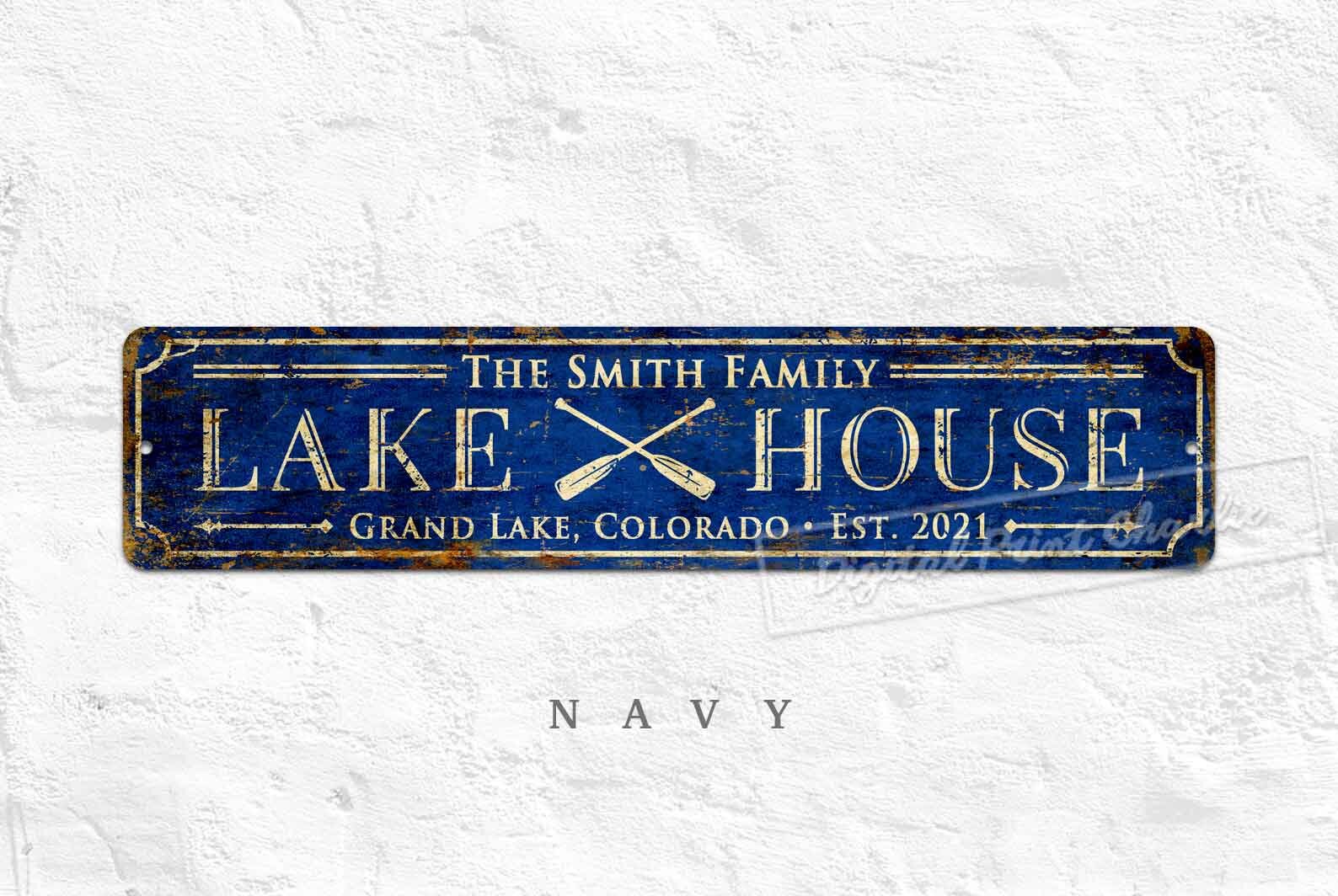 Lake House Metal Sign, Custom Sign, Lodge Decor, Personalised Gifts - Etsy