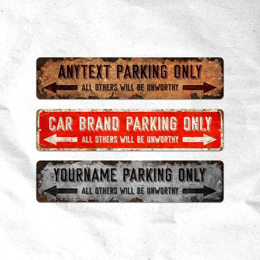 Garage Sign, Car Park Metal Sign, Custom Sign, Parking Only ...