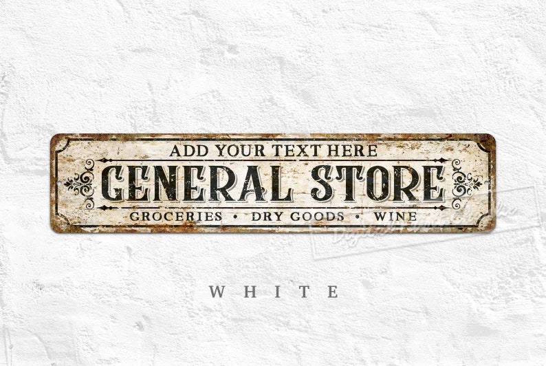 General Store Sign Custom Text Groceries Sign Bar Sign - Etsy
