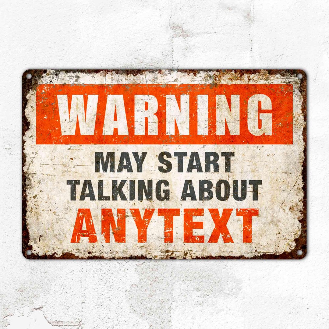 Custom Warning Sign, Personalized Metal Wall Decor - Etsy