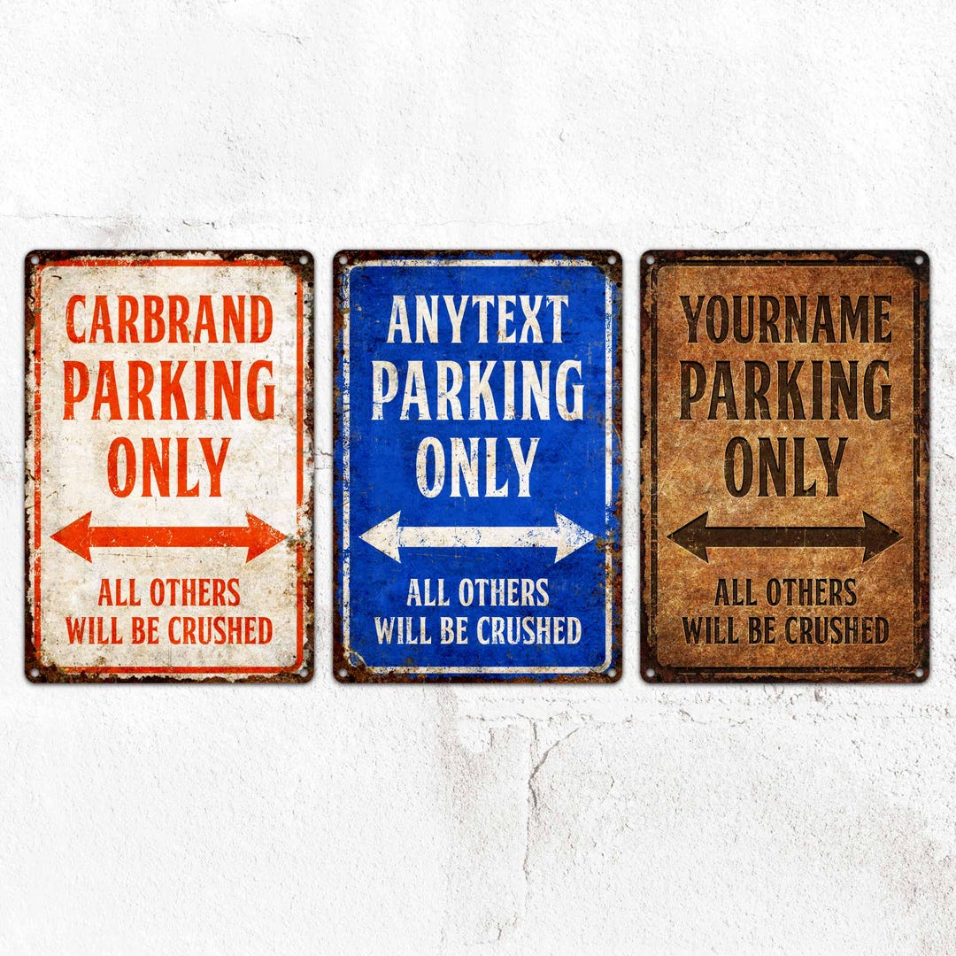 Custom Text Parking Sign, Car Park Decor, Metal Garage Sign - Etsy