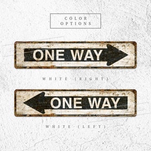 One Way Road Metal Sign, Rustic Directional Wall Decor - Etsy