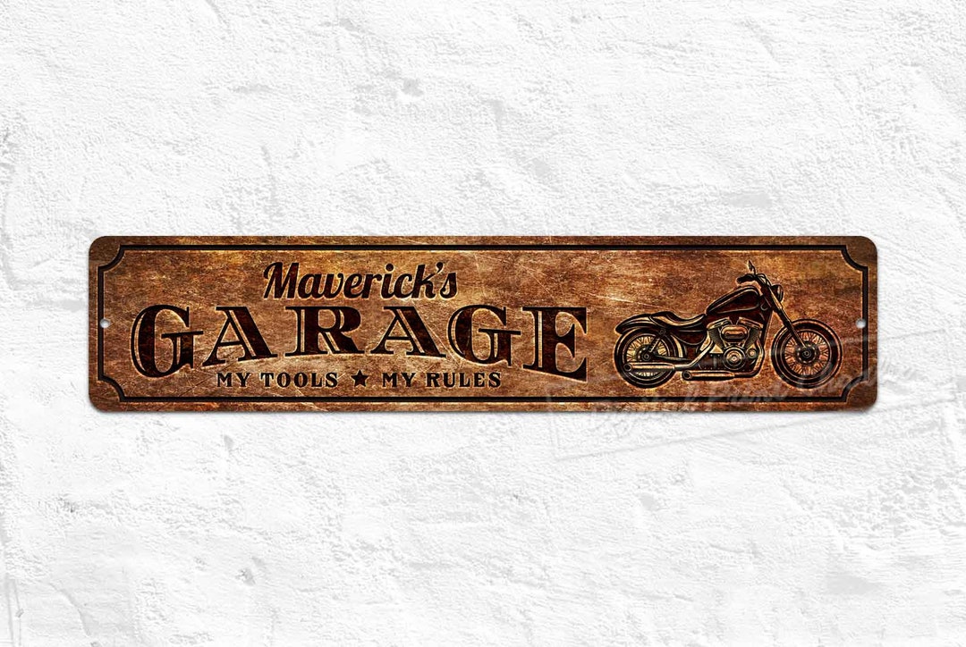 Custom Sign, Motorcycle Sign, Motorbike Decor, Garage Sign ...