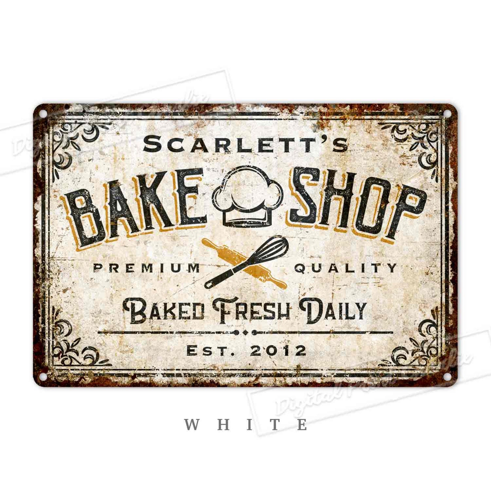 Bake Shop Sign Custom Kitchen Sign Baking Gifts Metal Sign - Etsy