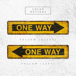 One Way Road Metal Sign, Rustic Directional Wall Decor - Etsy
