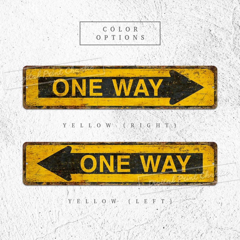 Street Sign One Way Road Metal Signs Direction Sign Outdoor | Etsy