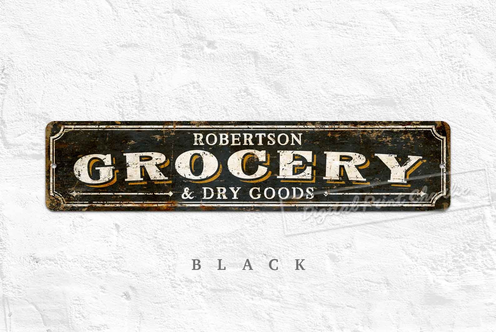 Grocery Metal Sign Custom Sign Shop Sign Dry Goods Store - Etsy
