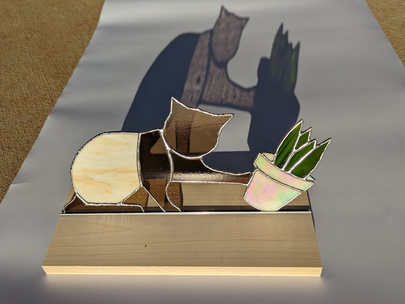 Stained Glass Siamese Cat Knocking Over a Plant Suncatcher - Etsy