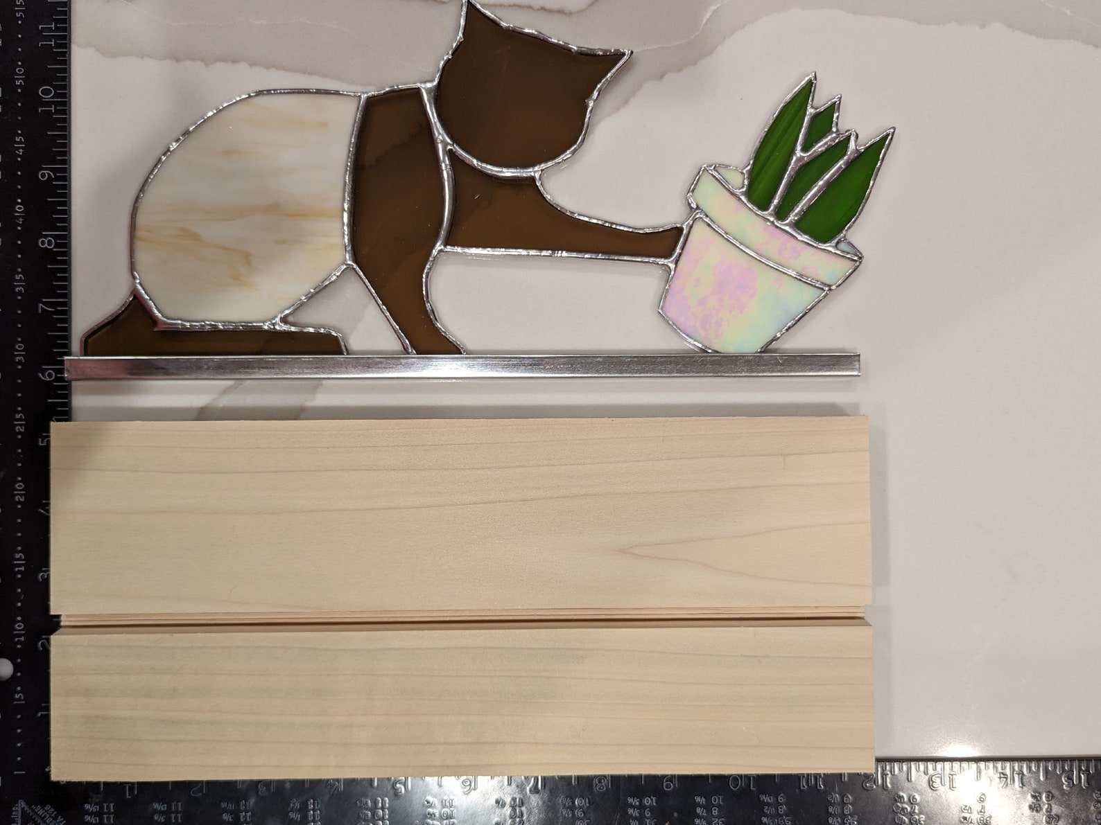 Stained Glass Siamese Cat Knocking Over a Plant Suncatcher - Etsy