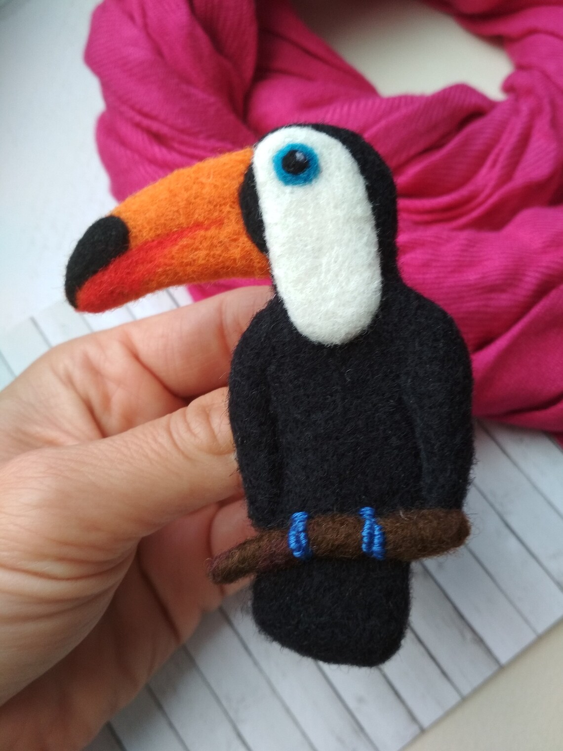Needle felted Toucan brooch Gorgeous pin Felt birds Felt | Etsy
