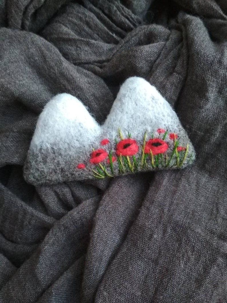 Best friend gift jewelry mountain Needle felted miniature | Etsy