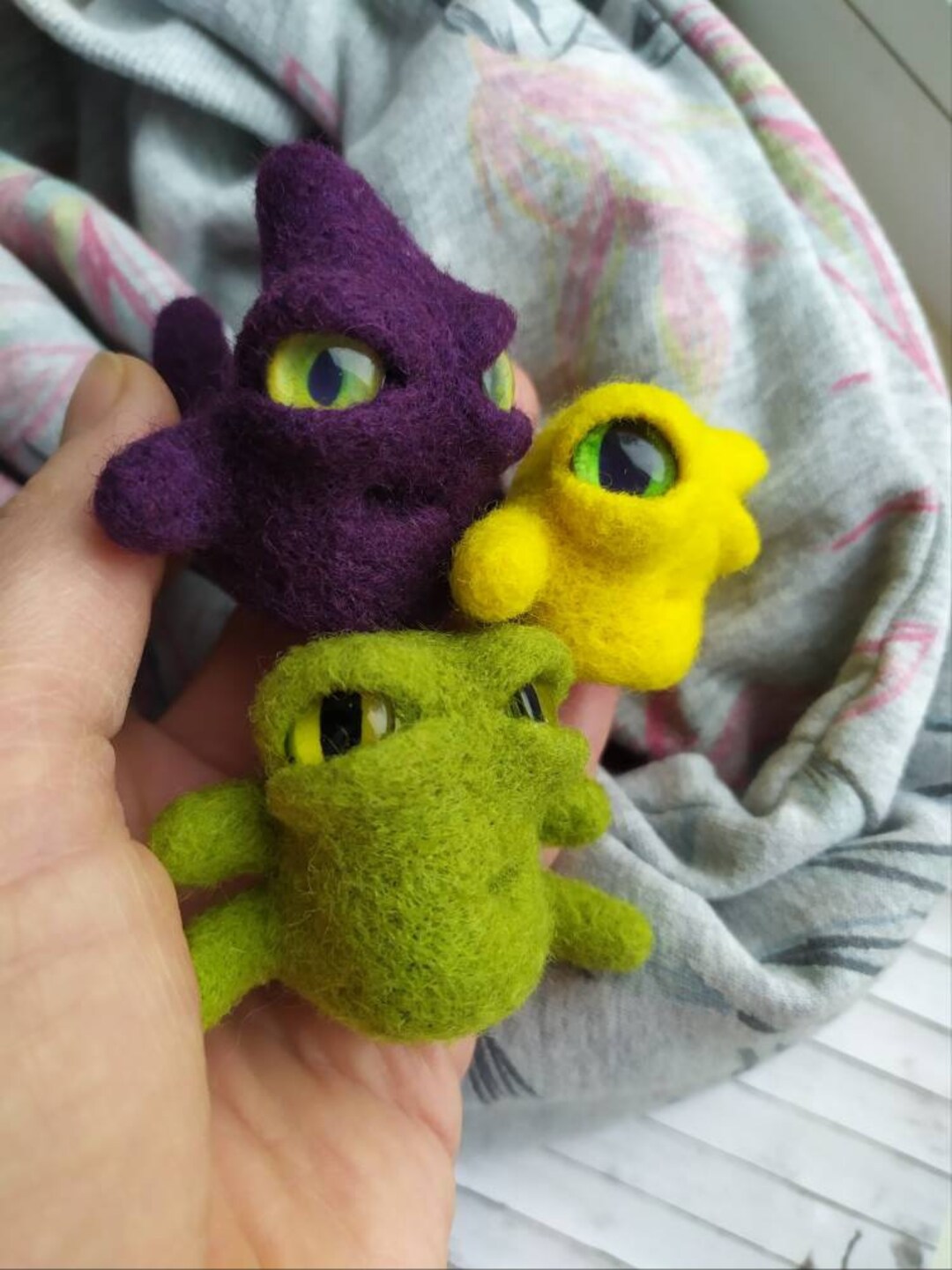 Needle Felted Monster Felted Aliens Cute Monster Toy Miniature Monster ...