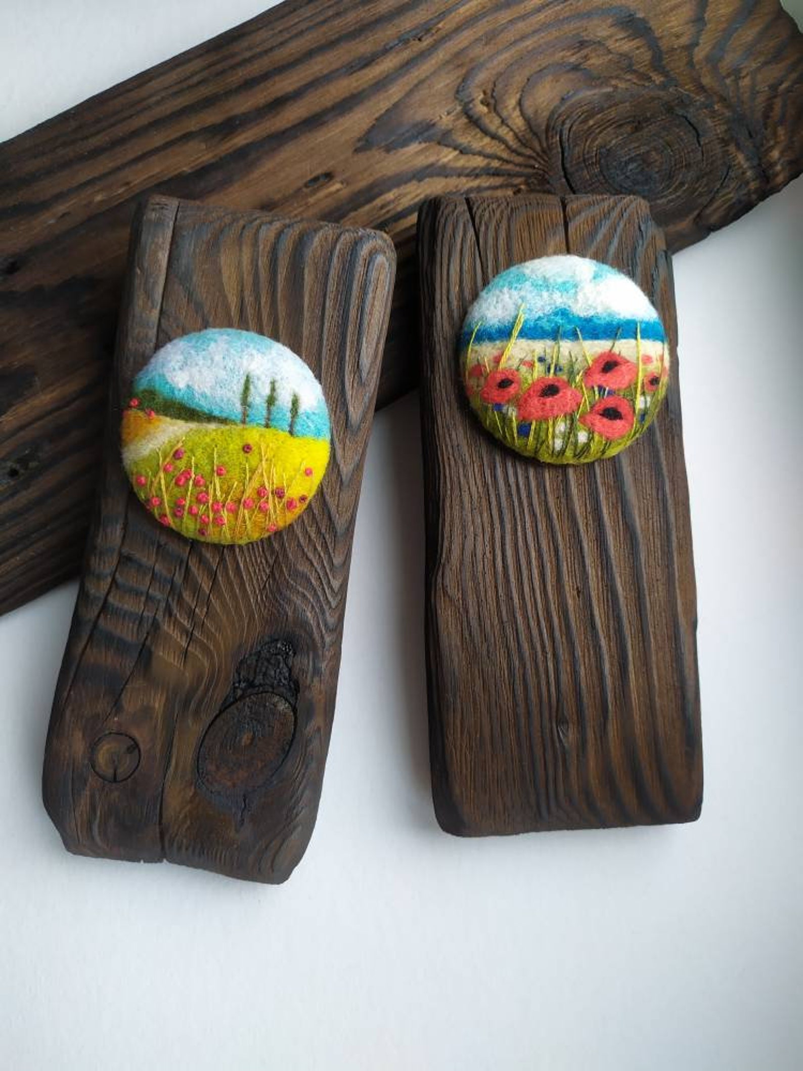 Wool Wall Decor Wood Decor Landscape Wall Design Nature Wall - Etsy