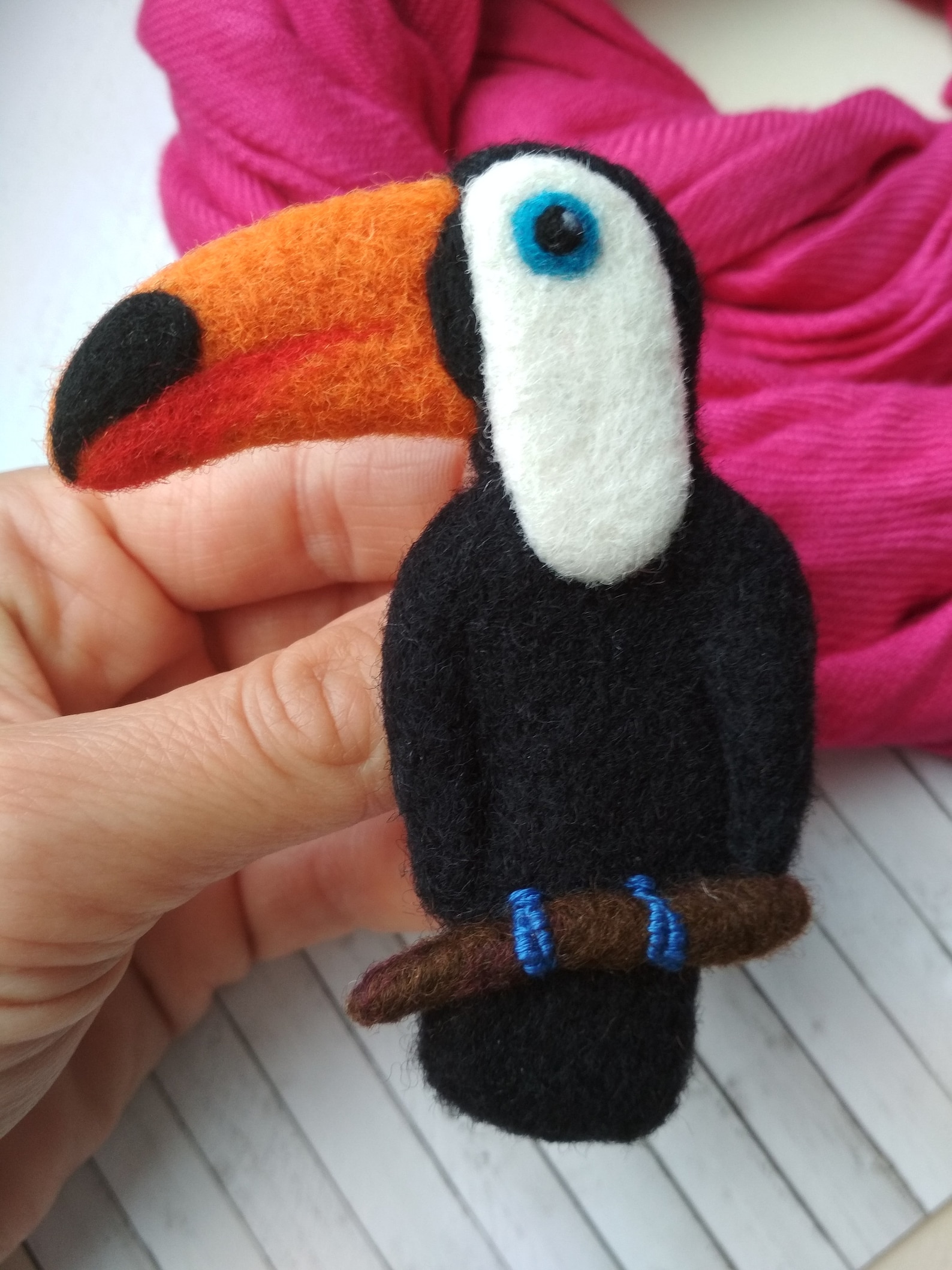 Needle Felted Toucan Brooch Gorgeous Pin Felt Birds Felt - Etsy