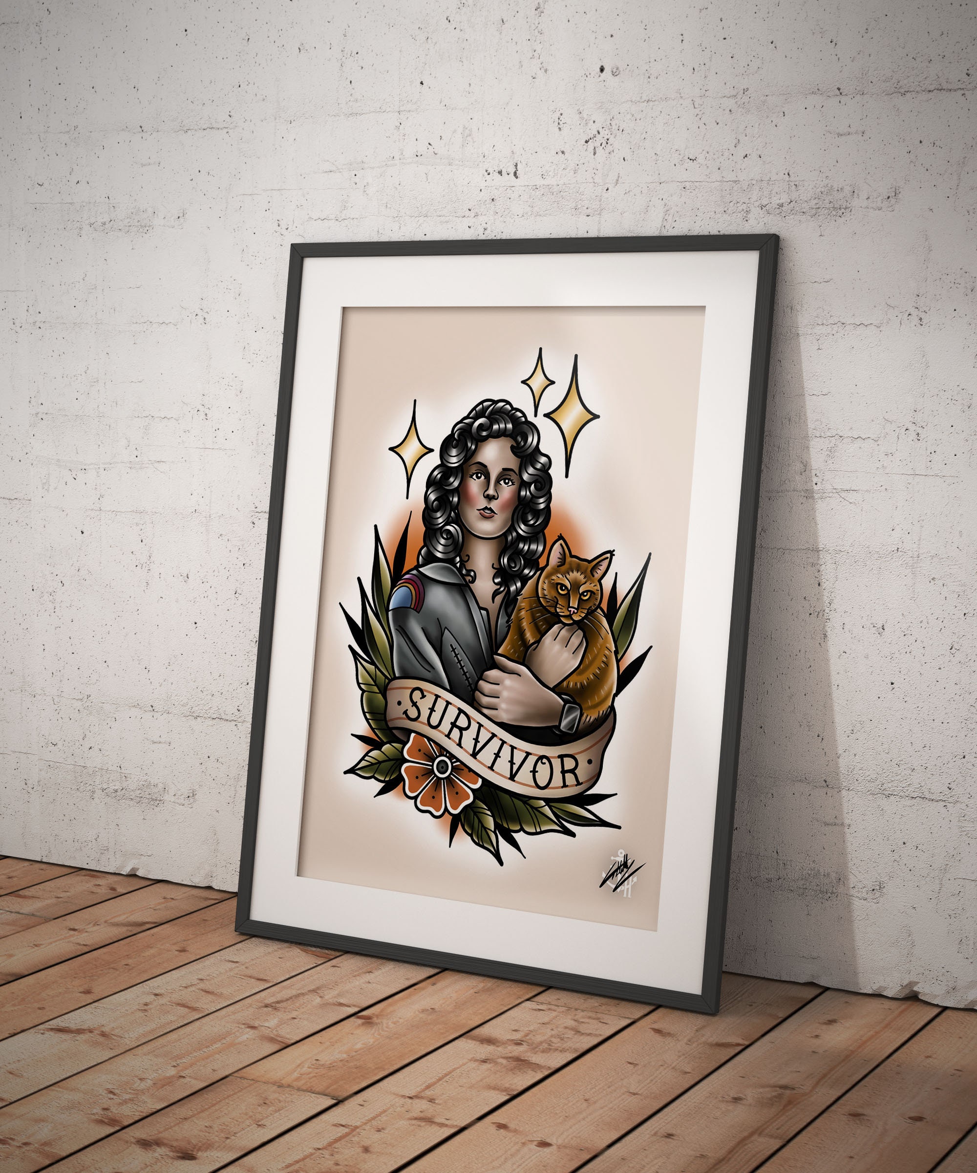 Ripley and Jonesy - Alien - Traditional Tattoo Flash Art Print - Etsy