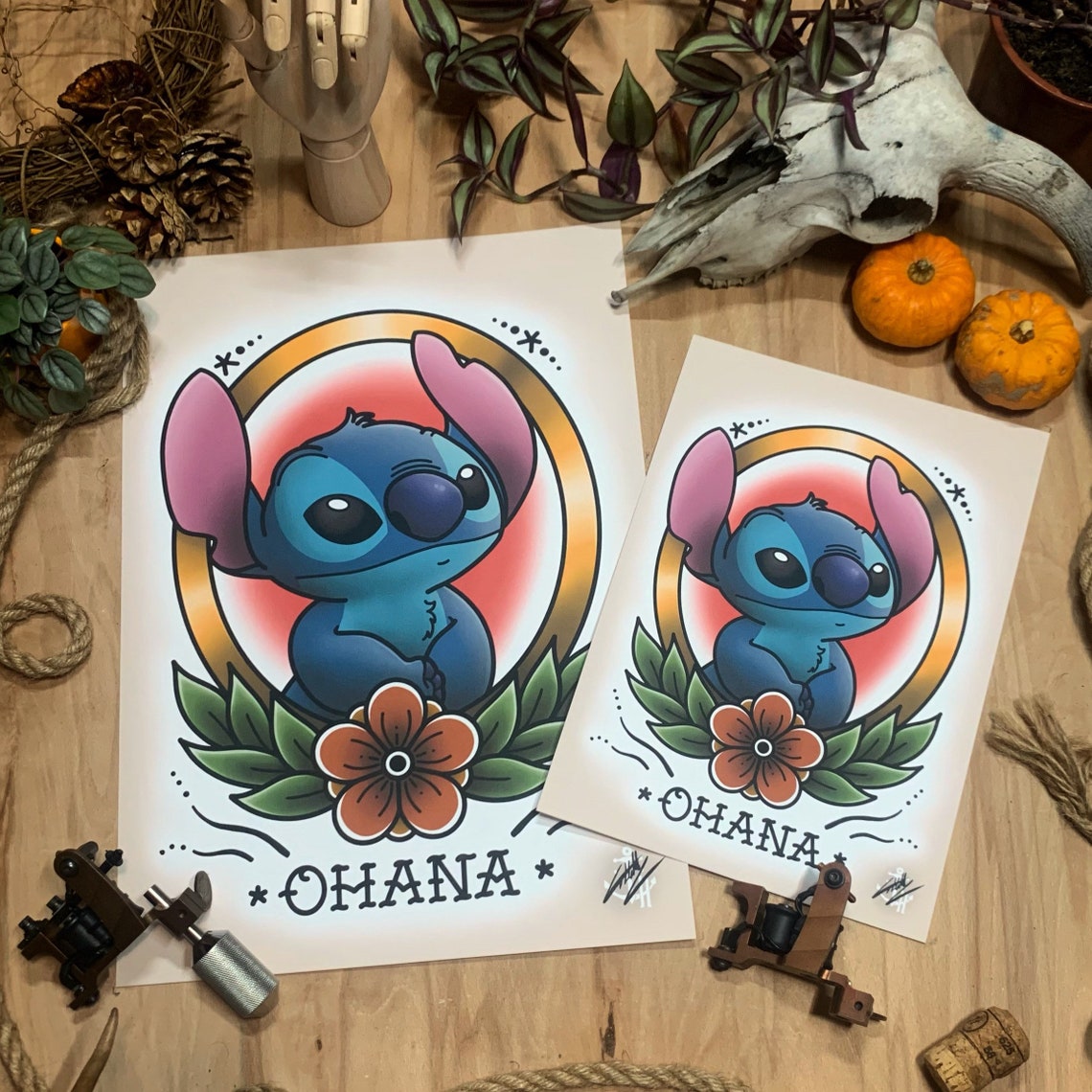 Stitch V.2 Traditional Tattoo Flash Art Print - Etsy