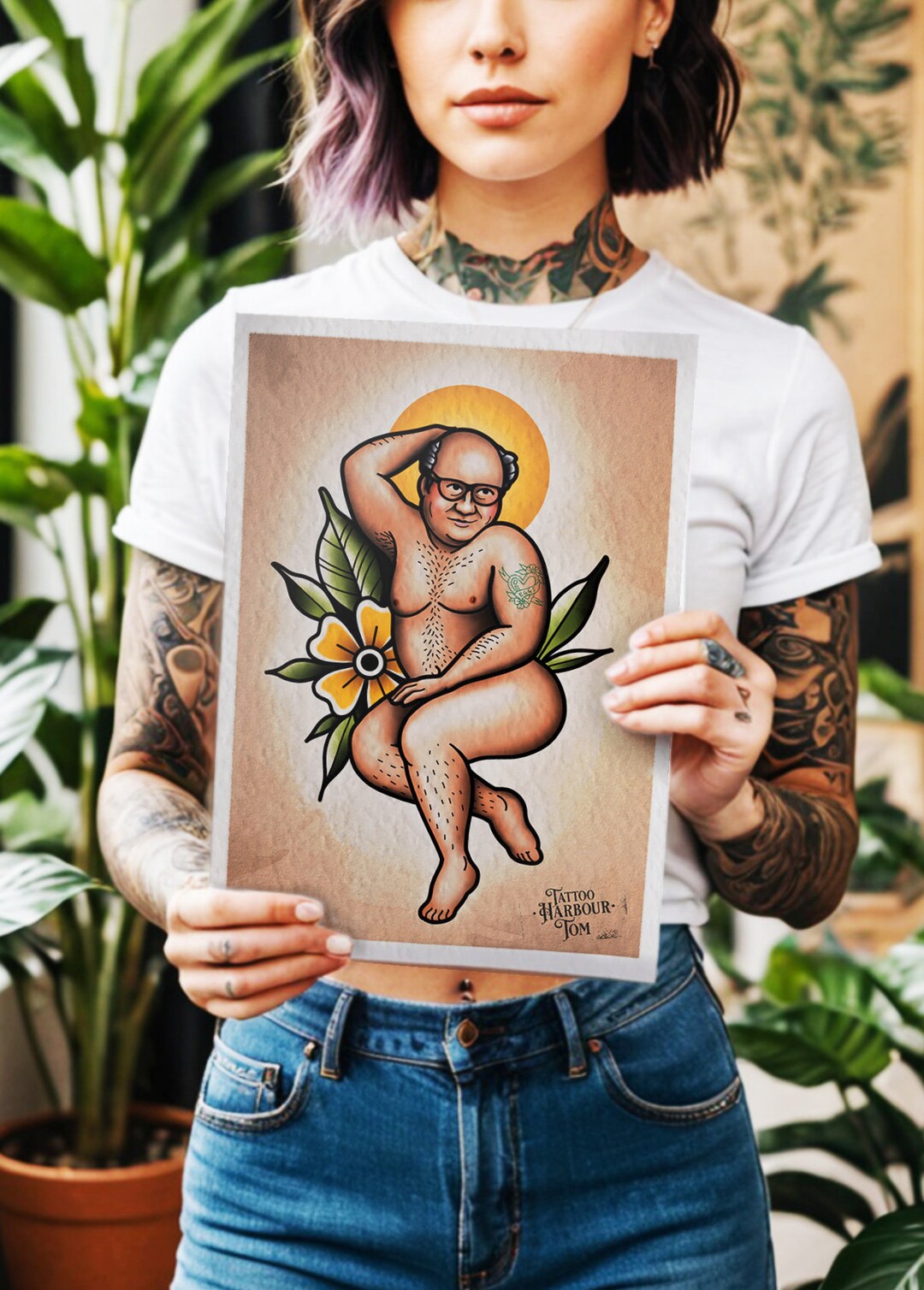 Danny Devito Pinup - Traditional Tattoo Flash Art Print - Etsy