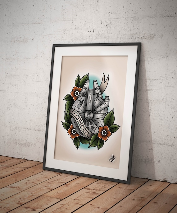 Millennium Falcon Flash Tattoos Star Wars Tattoos | Hart & Huntington