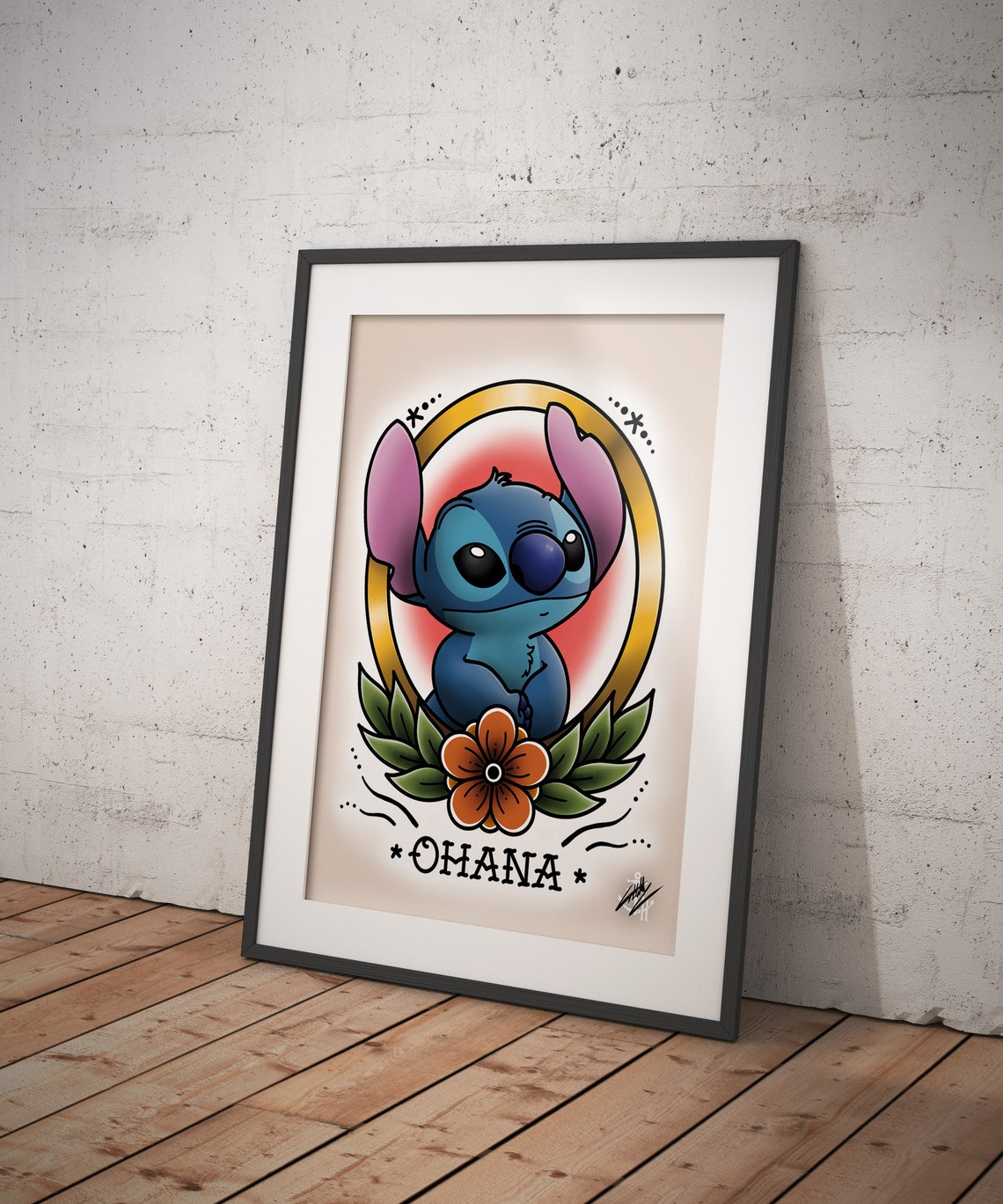 Stitch V.2 Traditional Tattoo Flash Art Print - Etsy