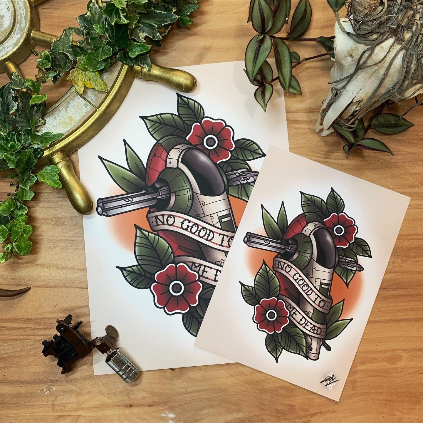 Boba Fett Slave I Star Wars Traditional Tattoo Flash Art | Etsy