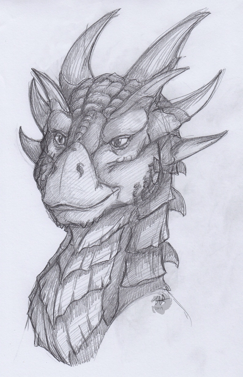 Dragonheart Draco Pencil Sketch Original | Etsy