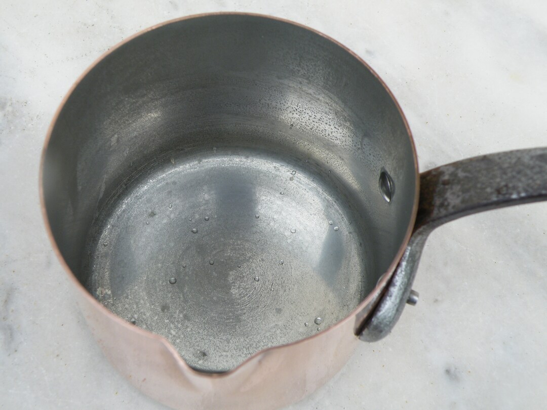 French Copper CELIA Milk / Jus Pan, Tin Lined Saucepan Int Diam 3.75 ...