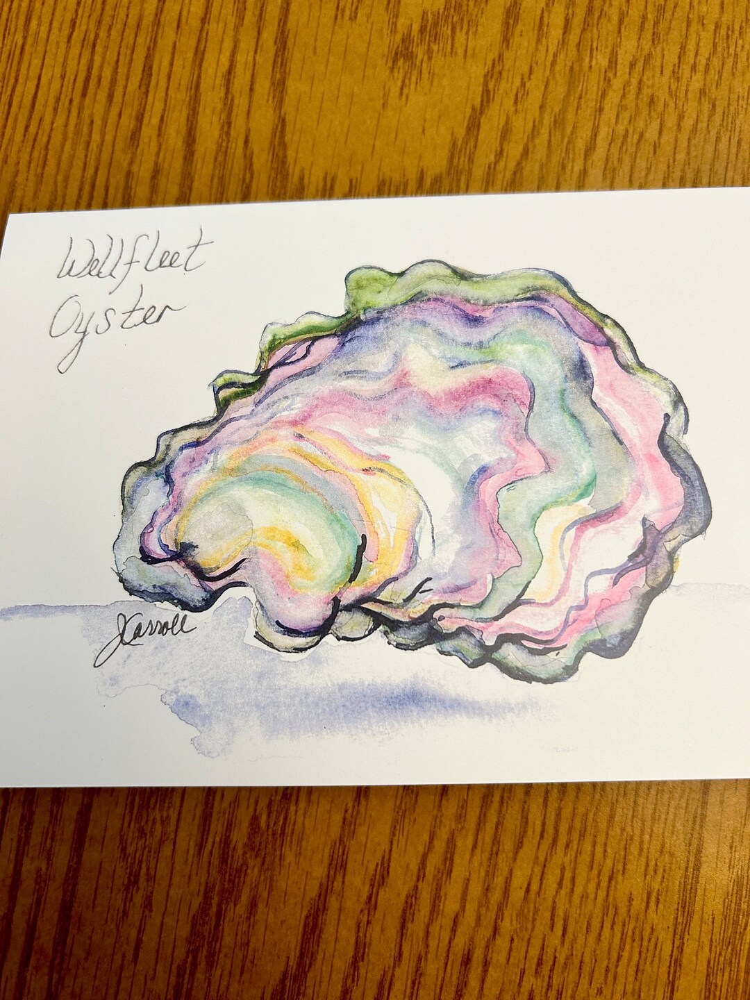 Wellfleet Oyster Notecard, Blank Cards With Envelope , Original Design ...