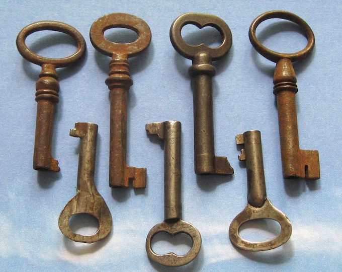 Set of 7 Old Skeleton Keys, Antique Keys, Primitive Keys, Antique ...