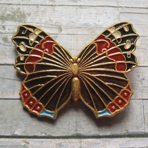 Butterfly Pin, Butterfly Brooch, Enamel Butterfly, Gold Tone Pin ...