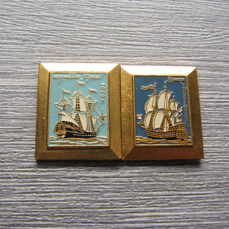 Set of 7 Soviet Pins Russian Boats Russian Souvenir | Etsy