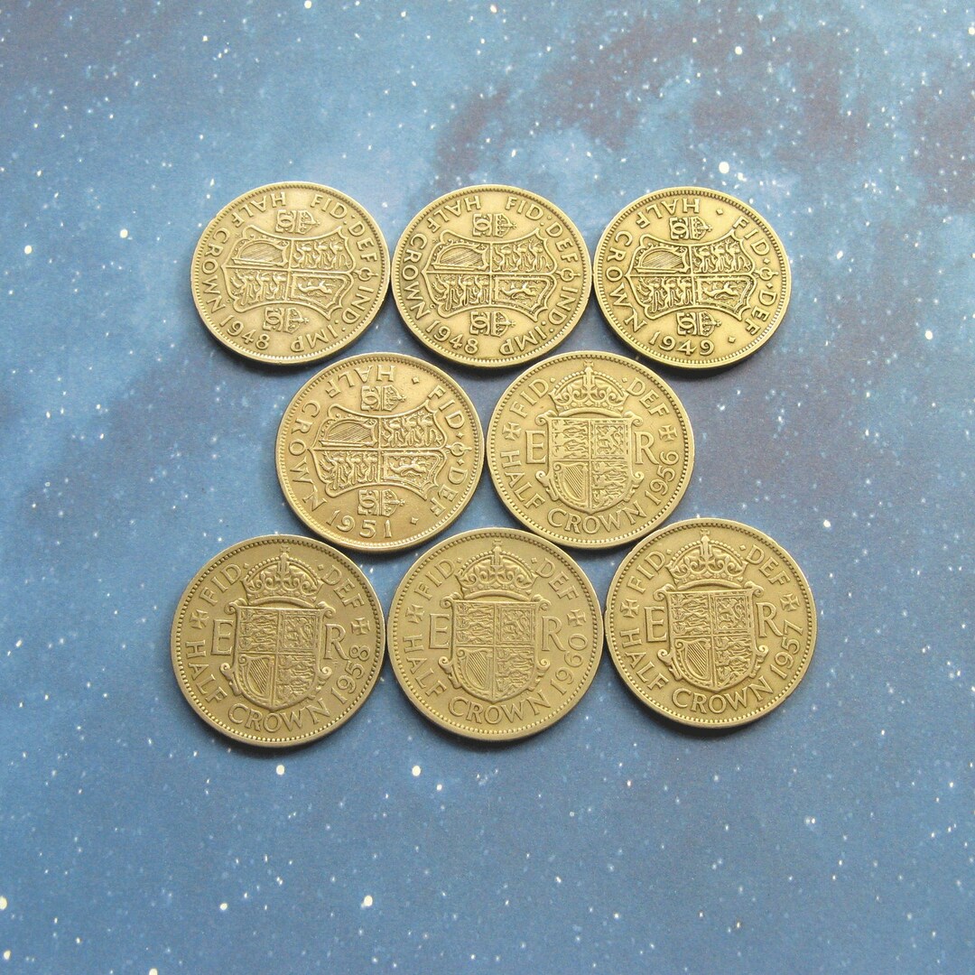 Vintage UK Half Crown Coins - 1948-1960 - Set of 8 - Etsy