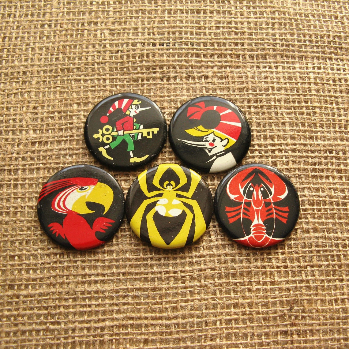 Vintage 80s Cartoon Character Pins: USSR Pinback Badges, Set of 38 - Etsy