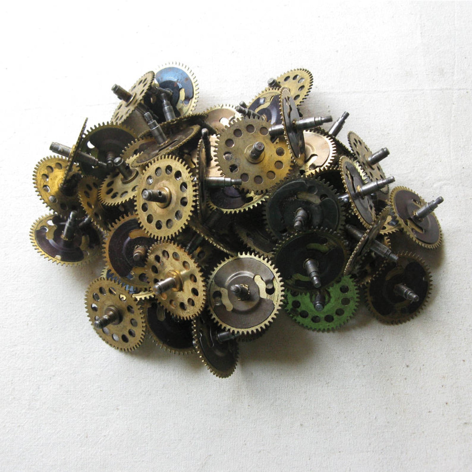 Vintage Clock Parts Retro Brass Cogs Metal Shop Supplies - Etsy