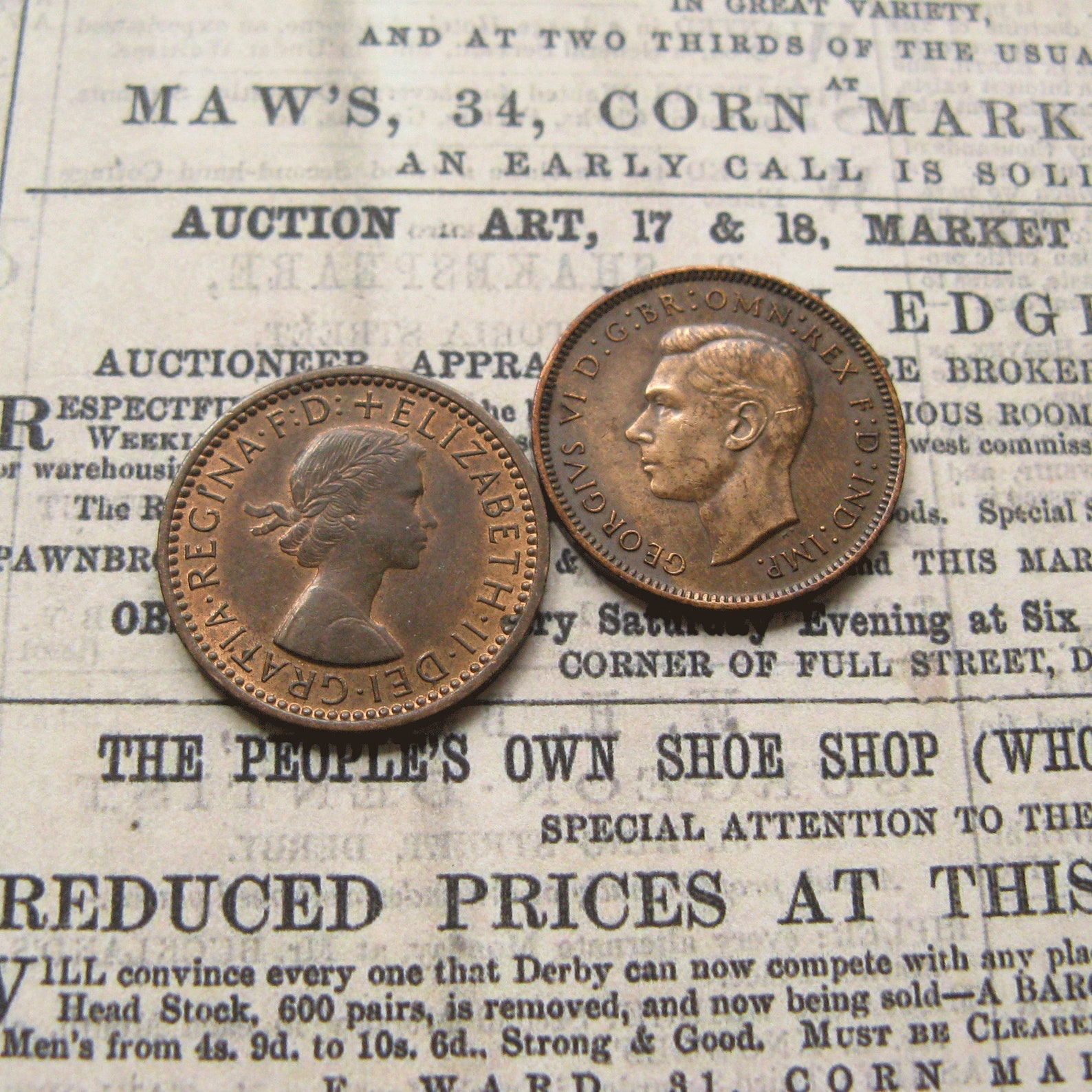 30s 40s One Farthing Coin British Coin UK Collectible | Etsy