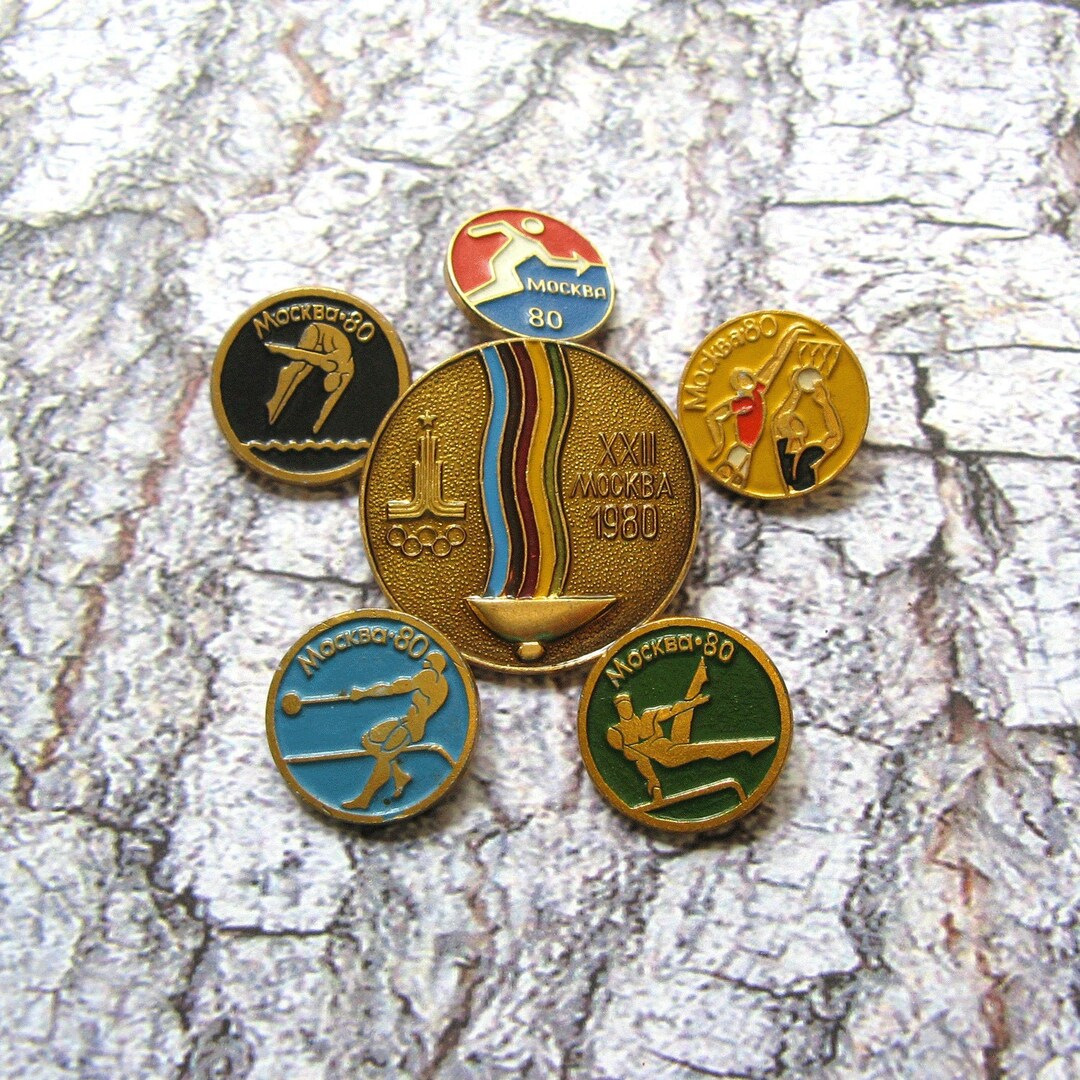 8 Olympic Pins Moscow 80 Soviet Olympic Pin Olympic Games - Etsy