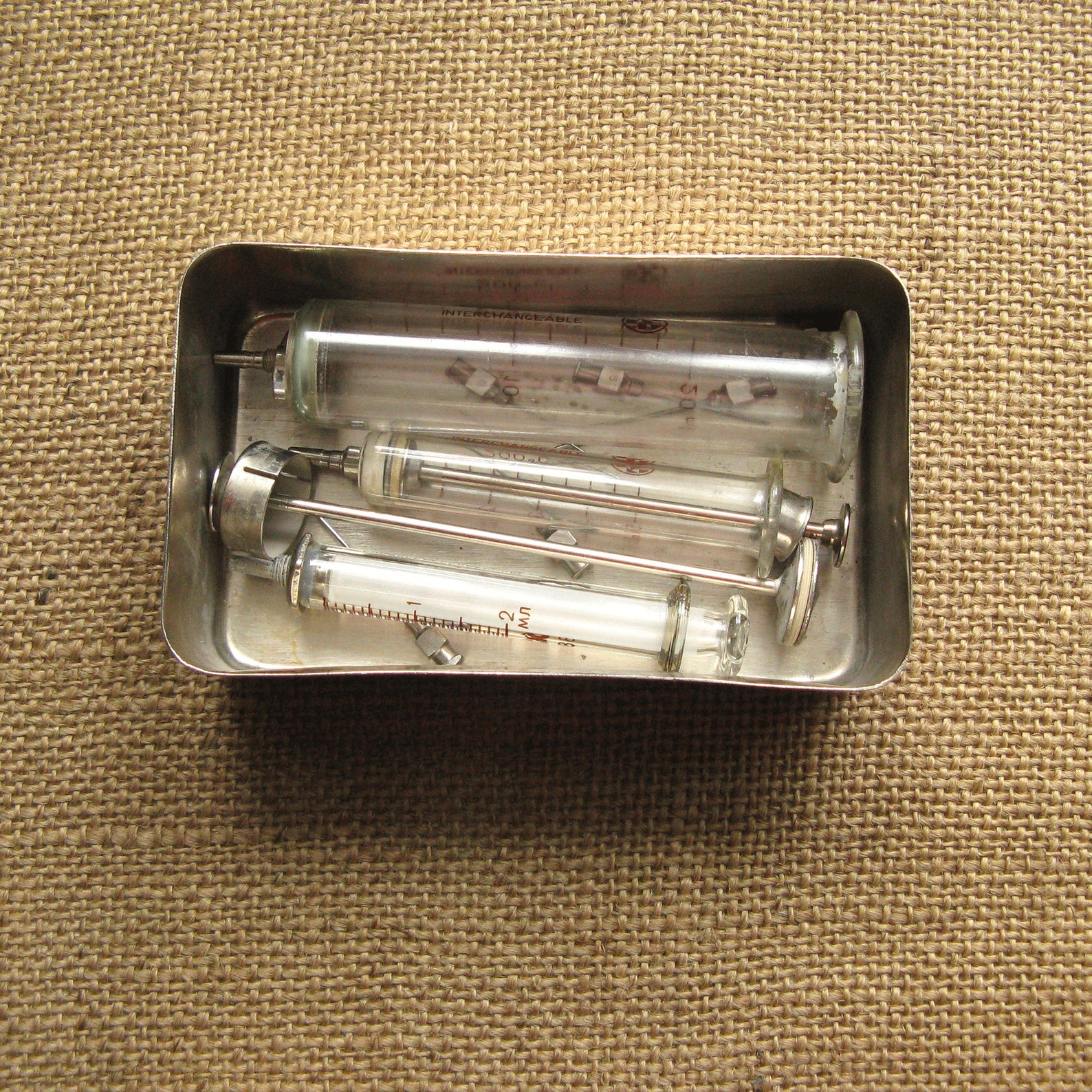 3 Vintage Syringes and Sterilizer Medical Theme Hospital - Etsy