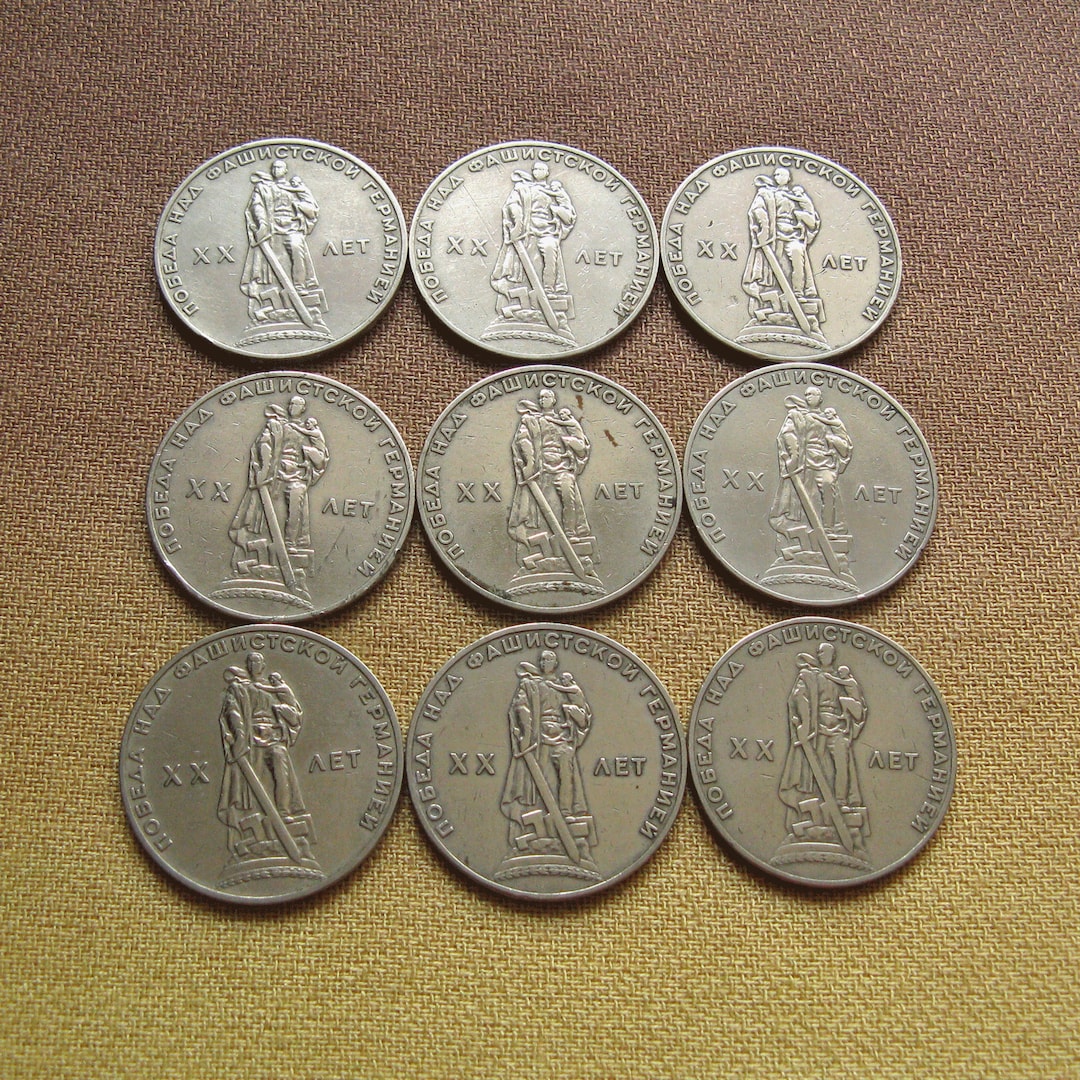1965 Set of Soviet One Ruble Coin, 20 Years Anniversary of the Ending ...