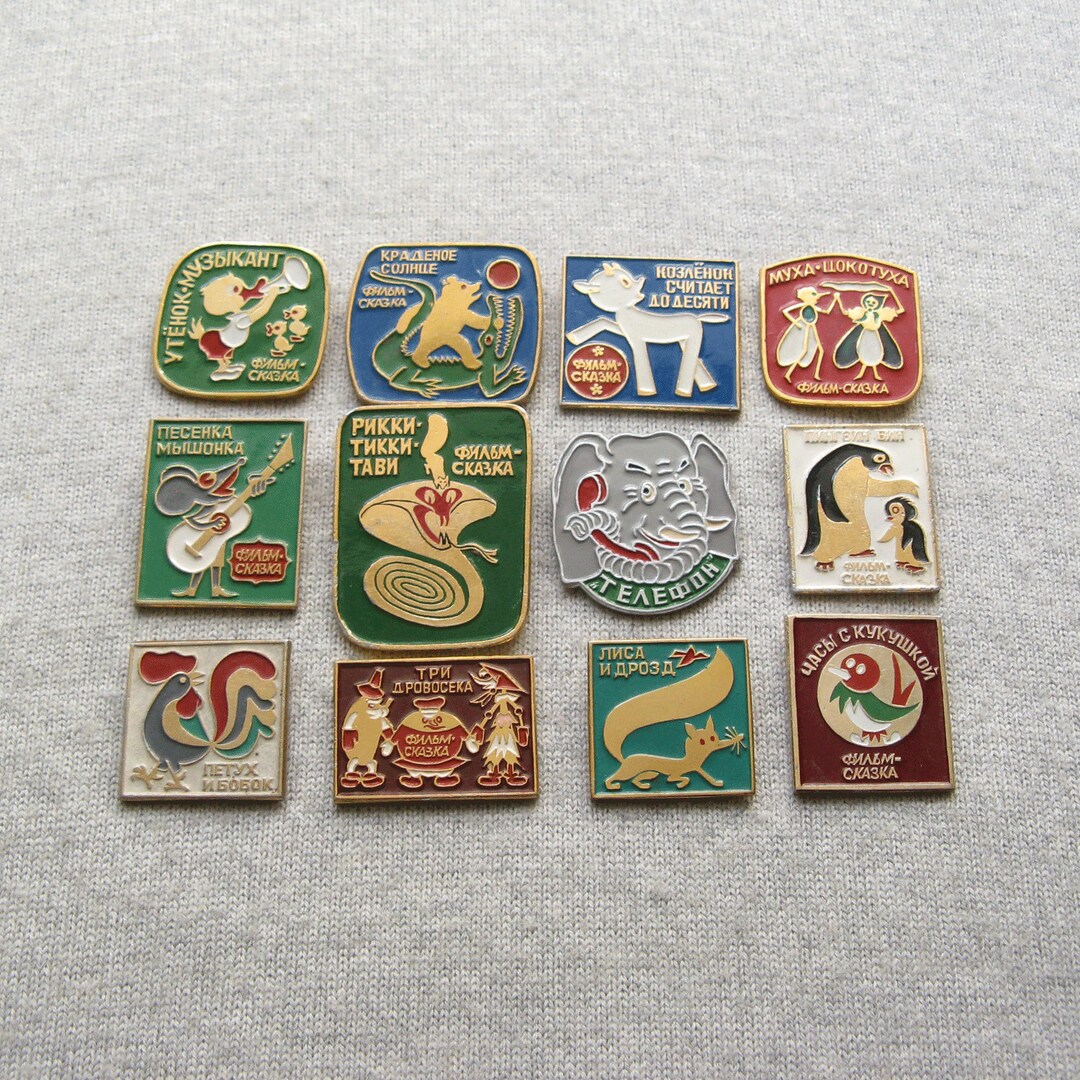 Vintage Cartoon Characters Pins 80s Pins Fairy Tale Pins - Etsy España