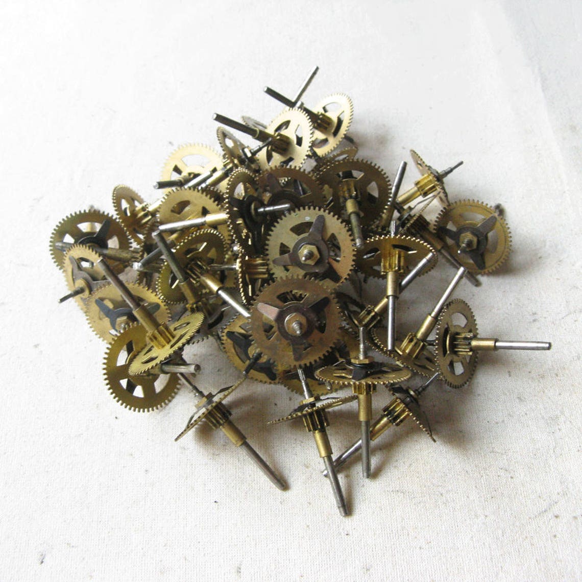 Vintage Clock Parts Retro Brass Cogs Metal Shop Supplies - Etsy