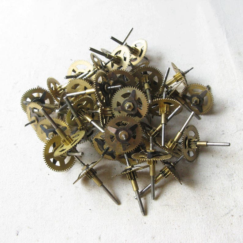 Vintage Clock Parts Retro Brass Cogs Metal Shop Supplies - Etsy