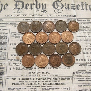 30s 40s One Farthing Coin British Coin UK Collectible - Etsy