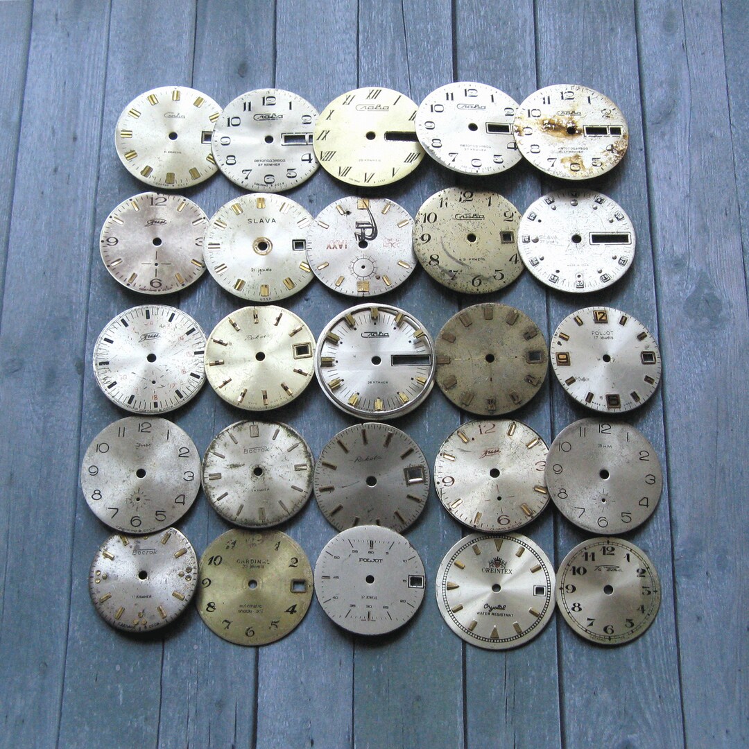 25 Pcs Vintage Watch Faces, Pocket Watch Faces, Round Watch Face ...